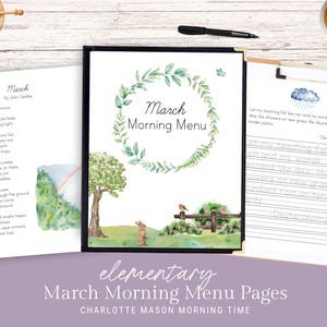 March Morning Menu Pages | March Morning Time | Spring Morning Menu ...