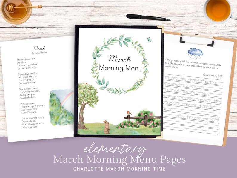 March Morning Menu Pages | March Morning Time | Spring Morning Menu ...