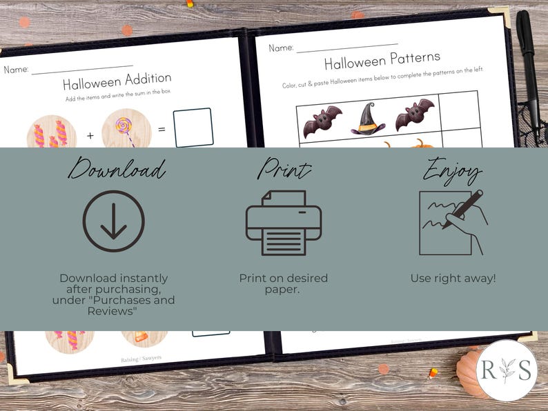 Halloween Math & Literacy Workbook: Preschool Kindergarten Bundle ...