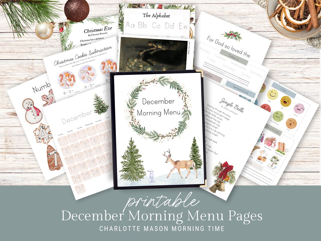 December Morning Menu Pages | Christmas Morning Menu | Winter Morning ...