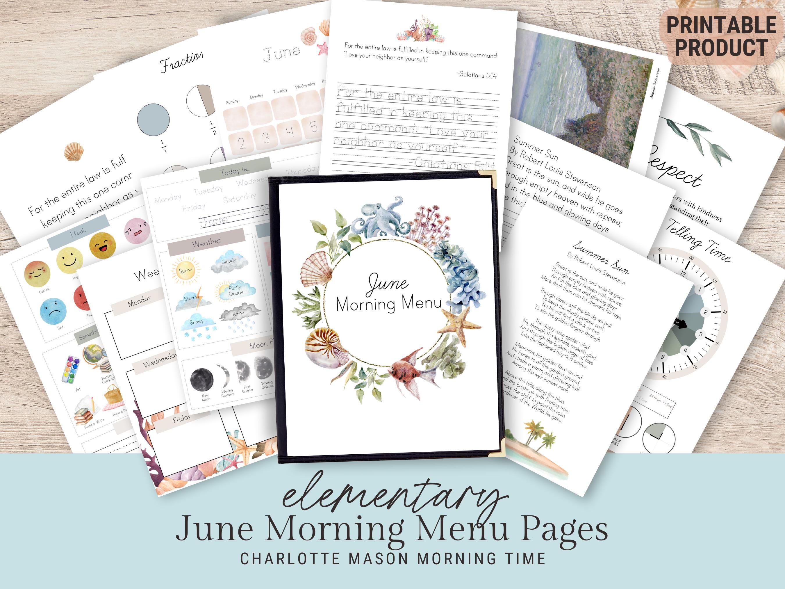 June Morning Menu Pages | June Morning Time | Summer Morning Menu ...