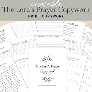 Lord's Prayer Copywork: Charlotte Mason Handwriting Practice for ...