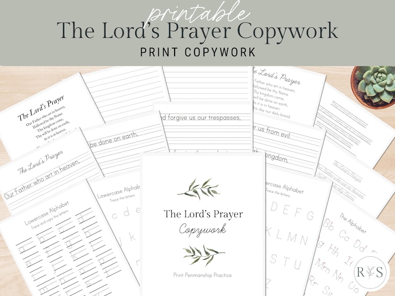 Lord's Prayer Copywork: Charlotte Mason Handwriting Practice for ...