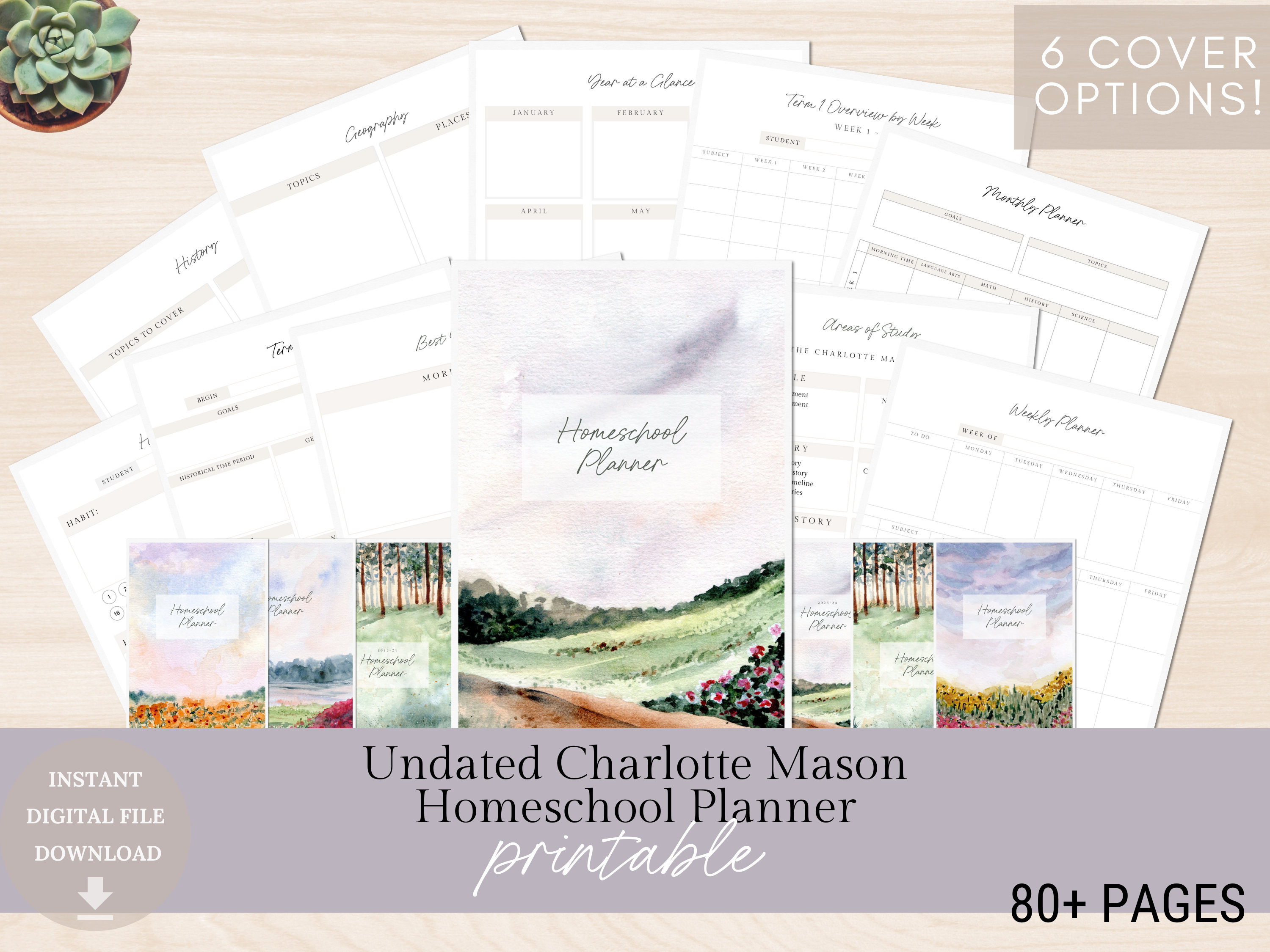 Charlotte Mason Homeschool Planner: Undated Lesson Planning (digital ...