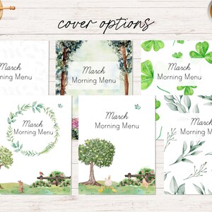 March Morning Menu Pages | March Morning Time | Spring Morning Menu ...