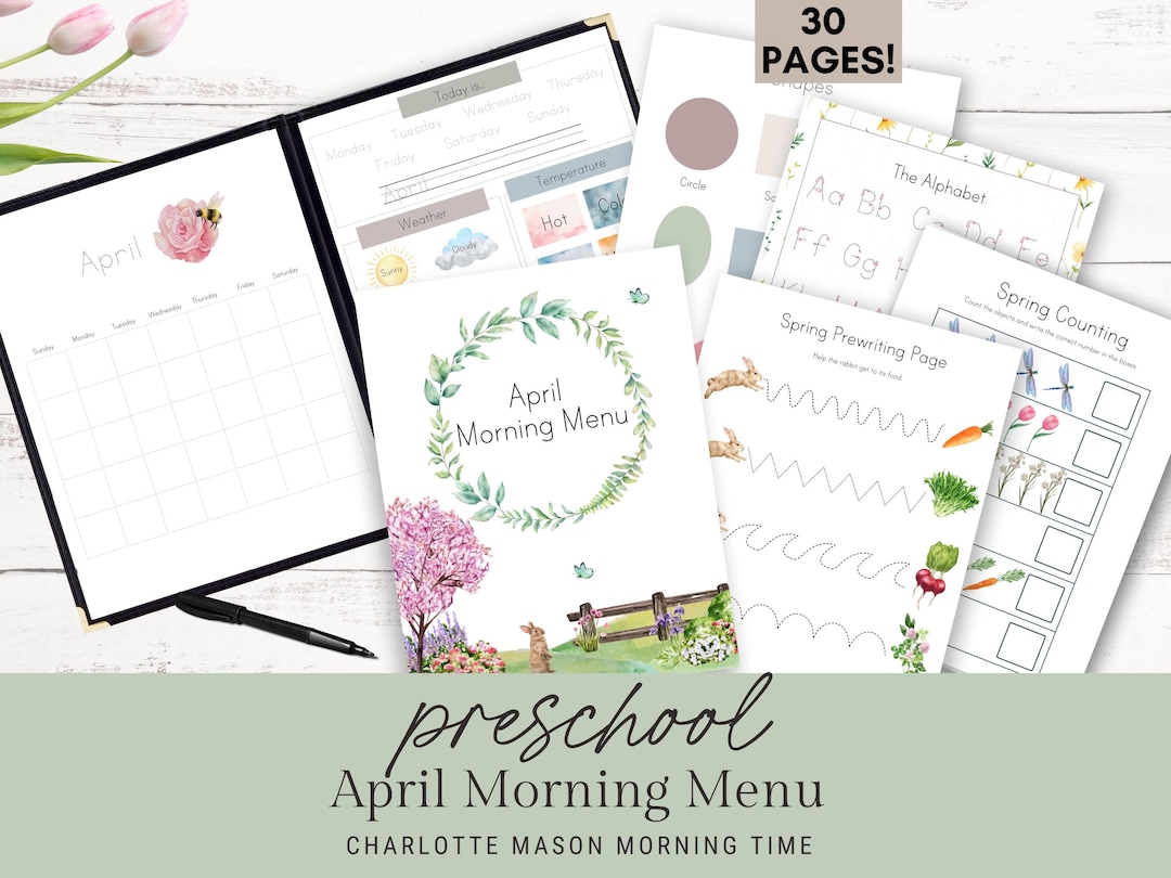 Preschool April Morning Menu | Preschool Morning Menu | April Morning ...