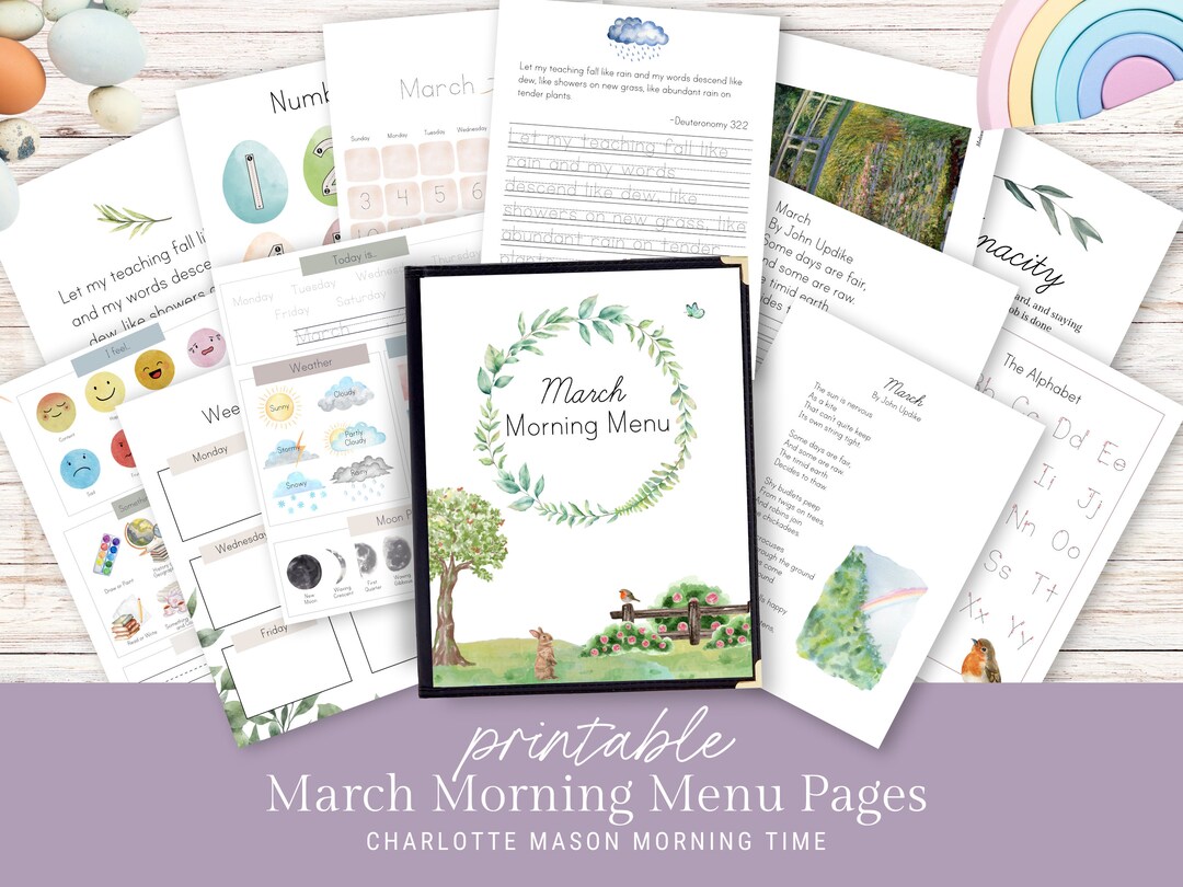 March Morning Menu Pages March Morning Time Spring Morning Menu ...