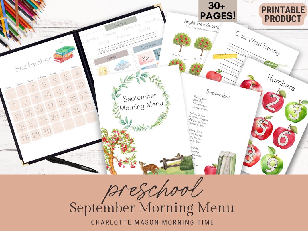 Preschool September Morning Menu | Preschool Morning Menu | September ...
