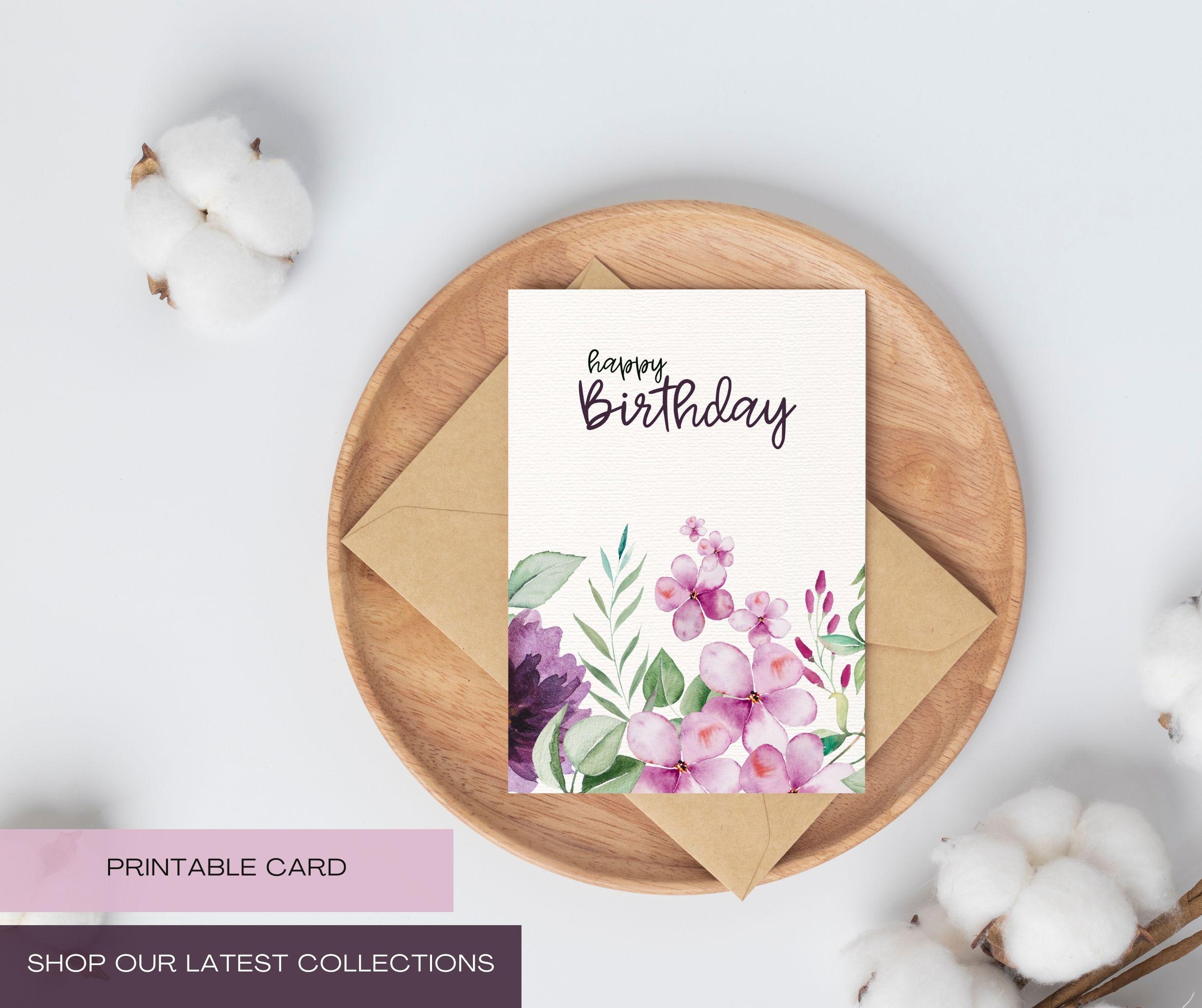 Happy Birthday Card Digital Download, Printable Happy Birthday Card ...