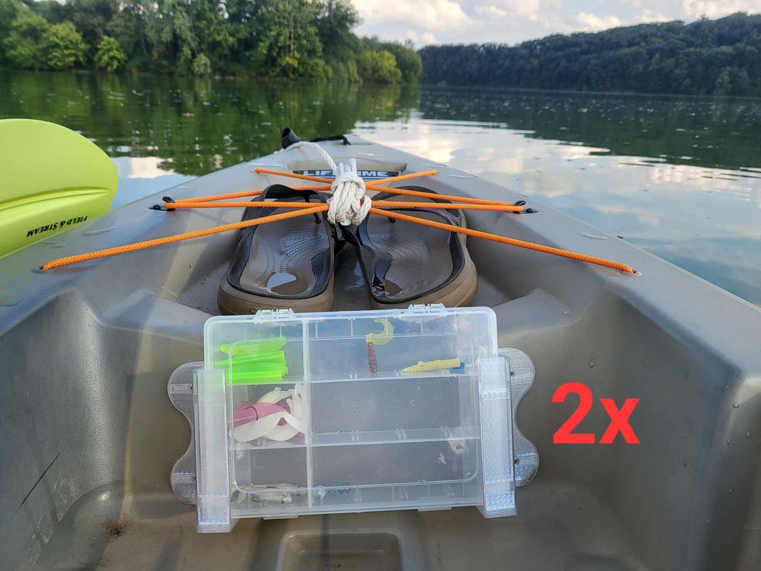 Fisherman's Bait Box Holder 4.125" H (2x) - Boat, Kayak Mounted Tackle ...