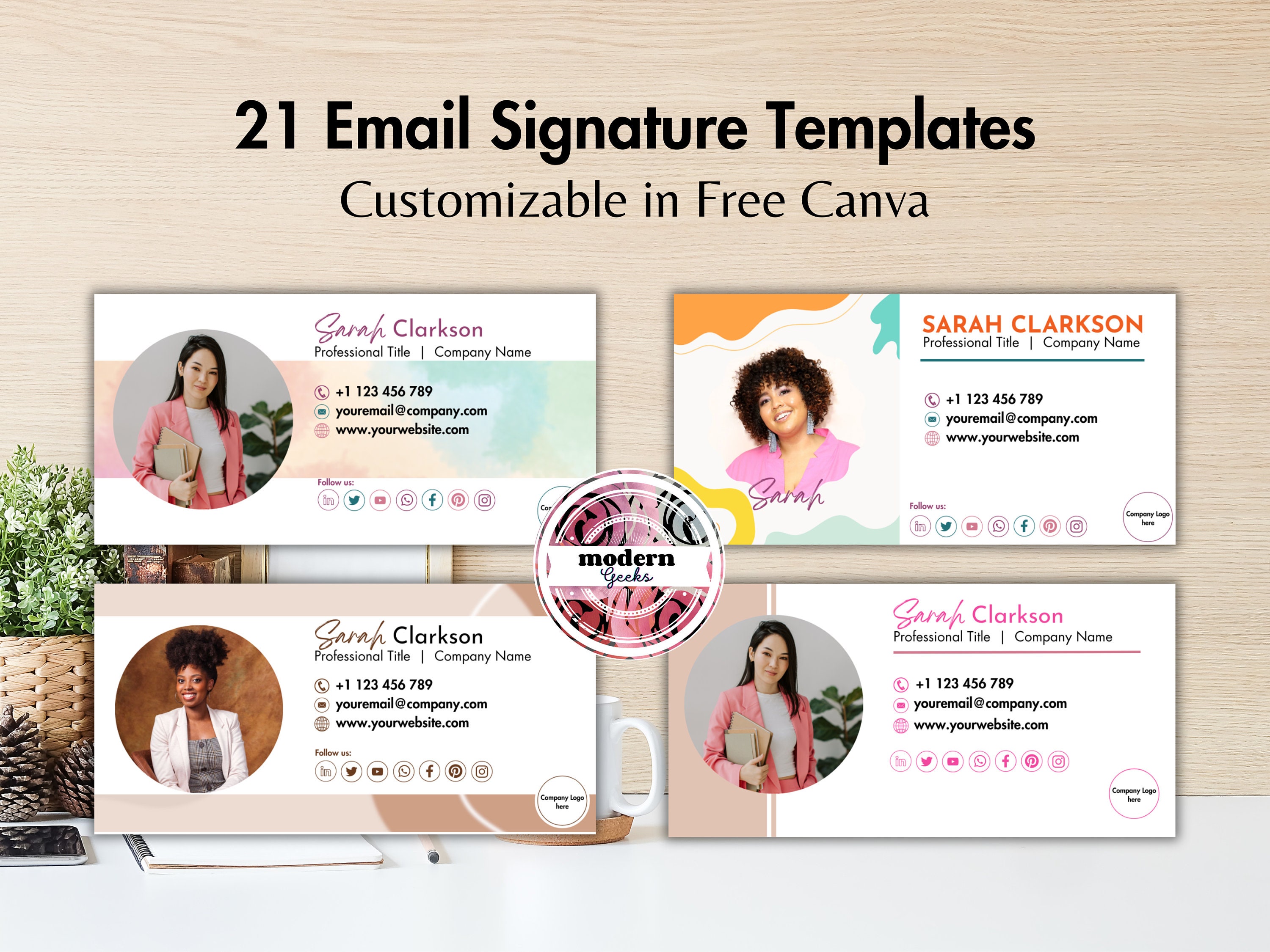 Email Signature Template | Editable Canva Signature Design Signature ...