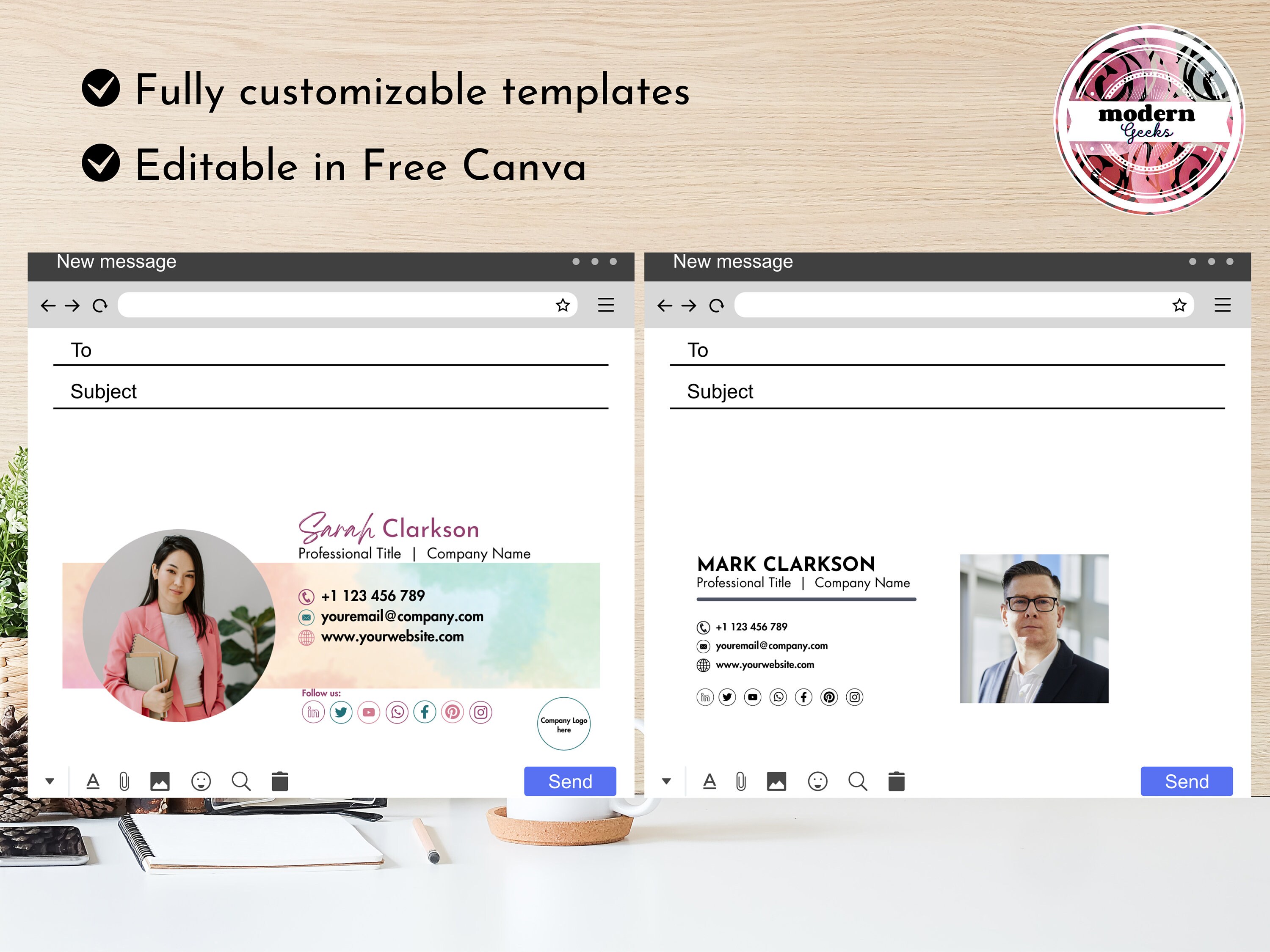 Email Signature Template | Editable Canva Signature Design Signature ...