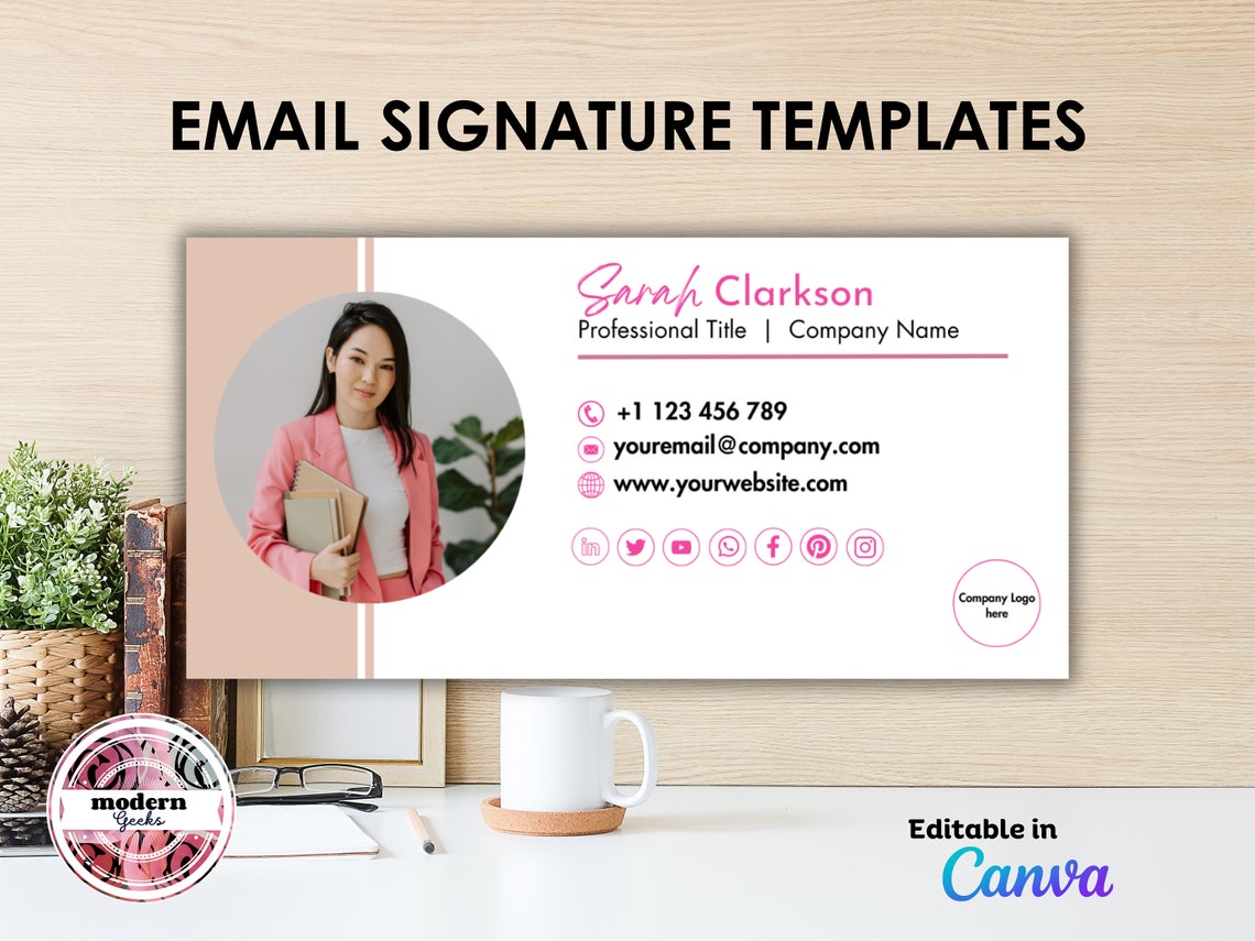 Email Signature Template | Editable Canva Signature Design Signature ...