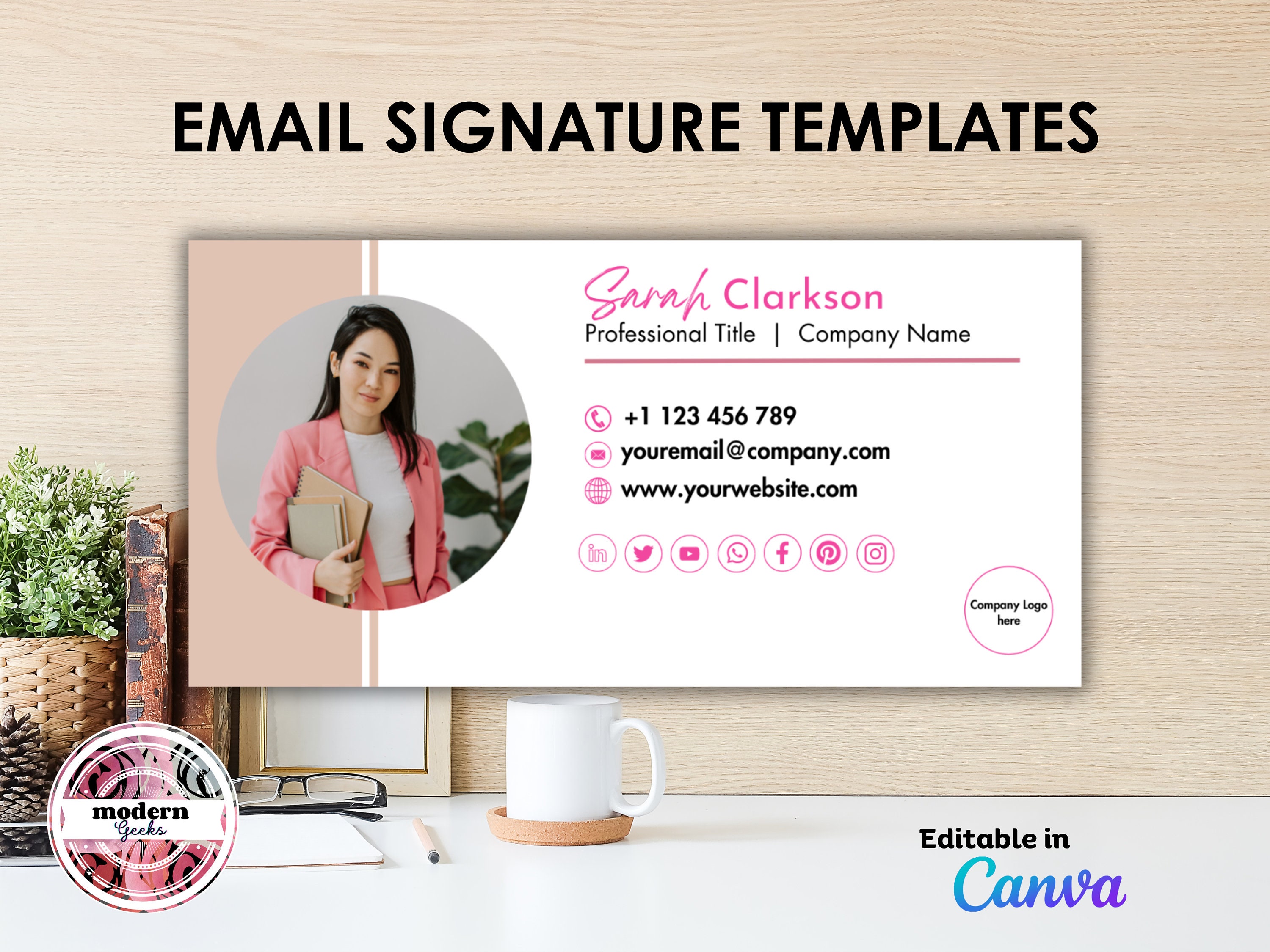 Email Signature Template | Editable Canva Signature Design Signature ...