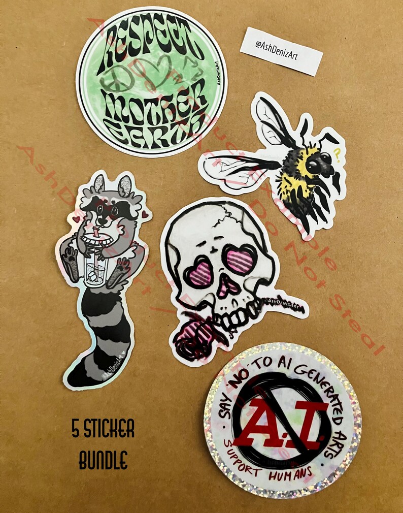 Anti-ai Art Sticker // Holographic Vinyl - Say No to AI Generated Arts ...