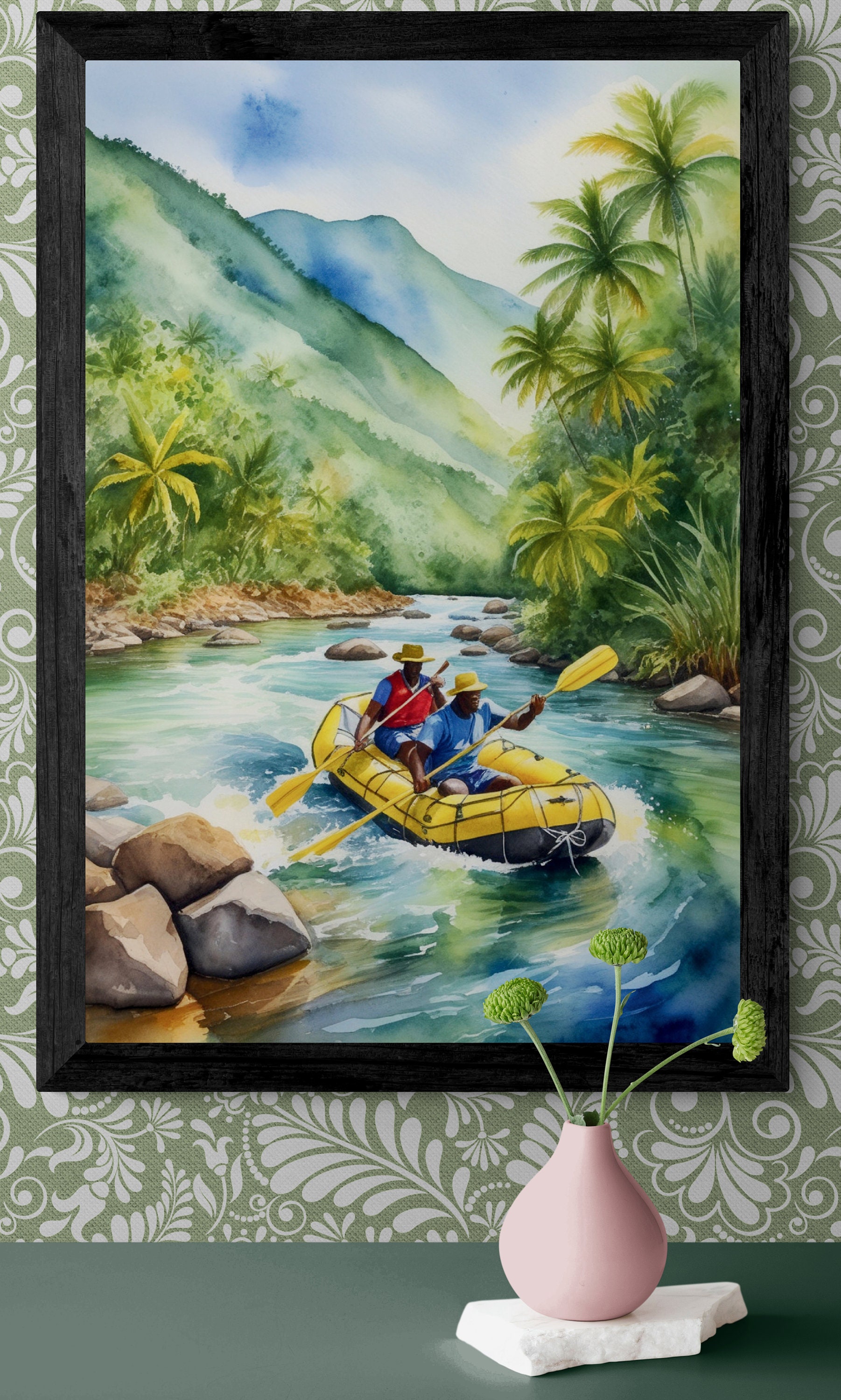 Jamaican Man White River Rafting Tubing Down Rio Cobre Jamaica River ...