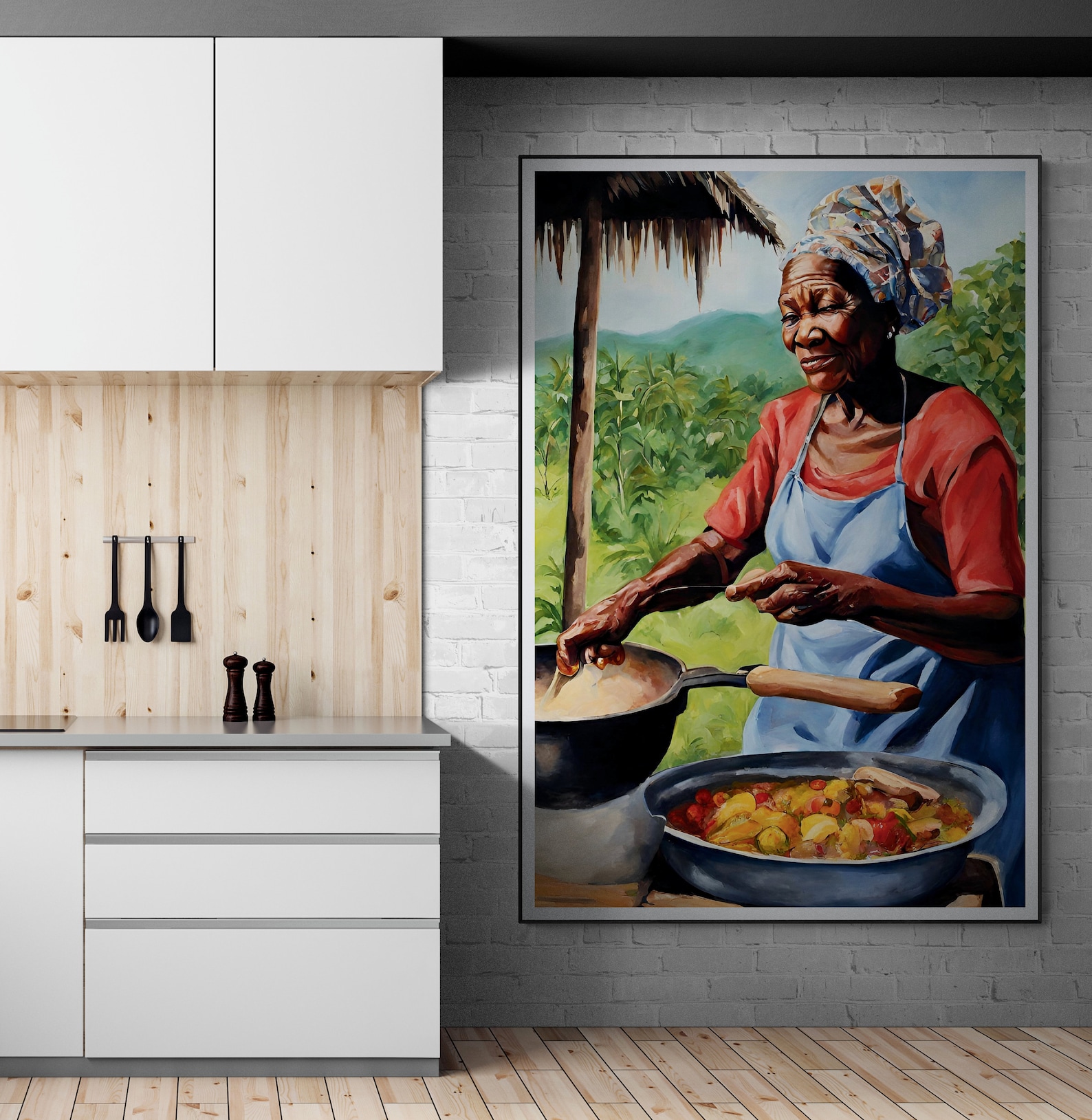 Jamaican Food Pictures Jamaican Black Queen Granny Cooking Out Back on ...