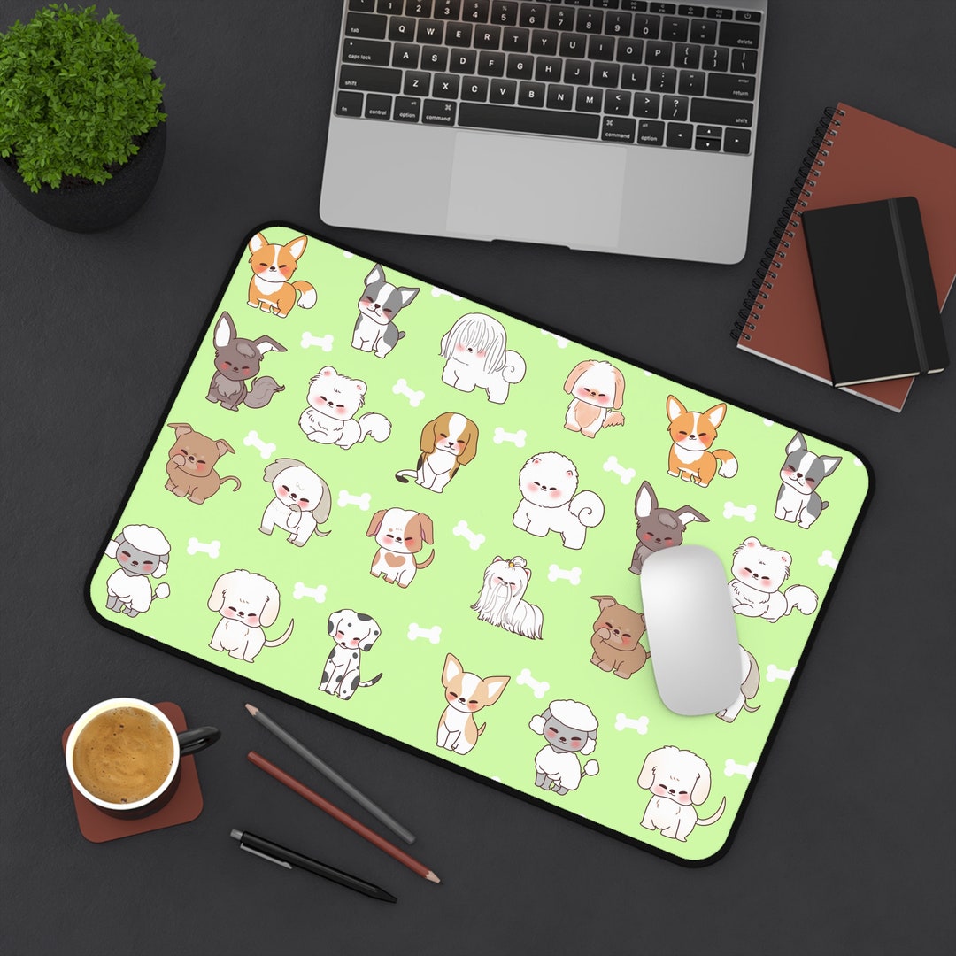 Kawaii Desk Mat Cute Desk Mat Green Desk Pad Desk Mat Etsy