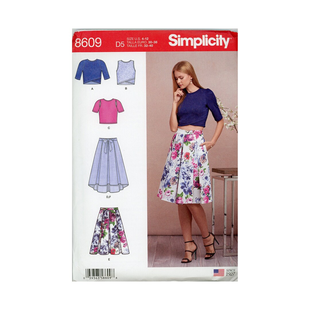 Crop Top Sewing Pattern Pleated Skirt Pattern Beginner Sewing Short ...