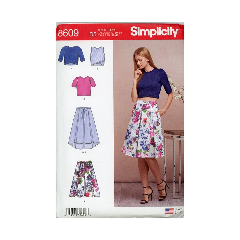 Crop Top Sewing Pattern Pleated Skirt Pattern Beginner Sewing Short ...
