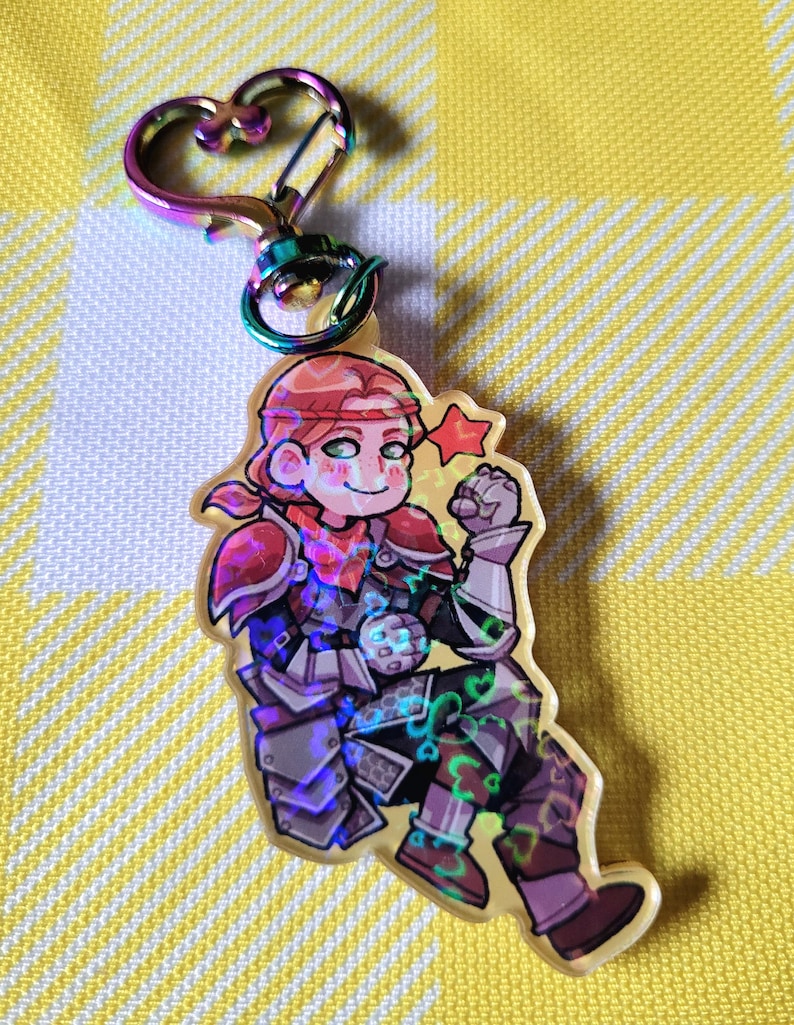DA 2 Keychains / 2 Inch Acrylic Charms With Heart Clasp and Holographic ...