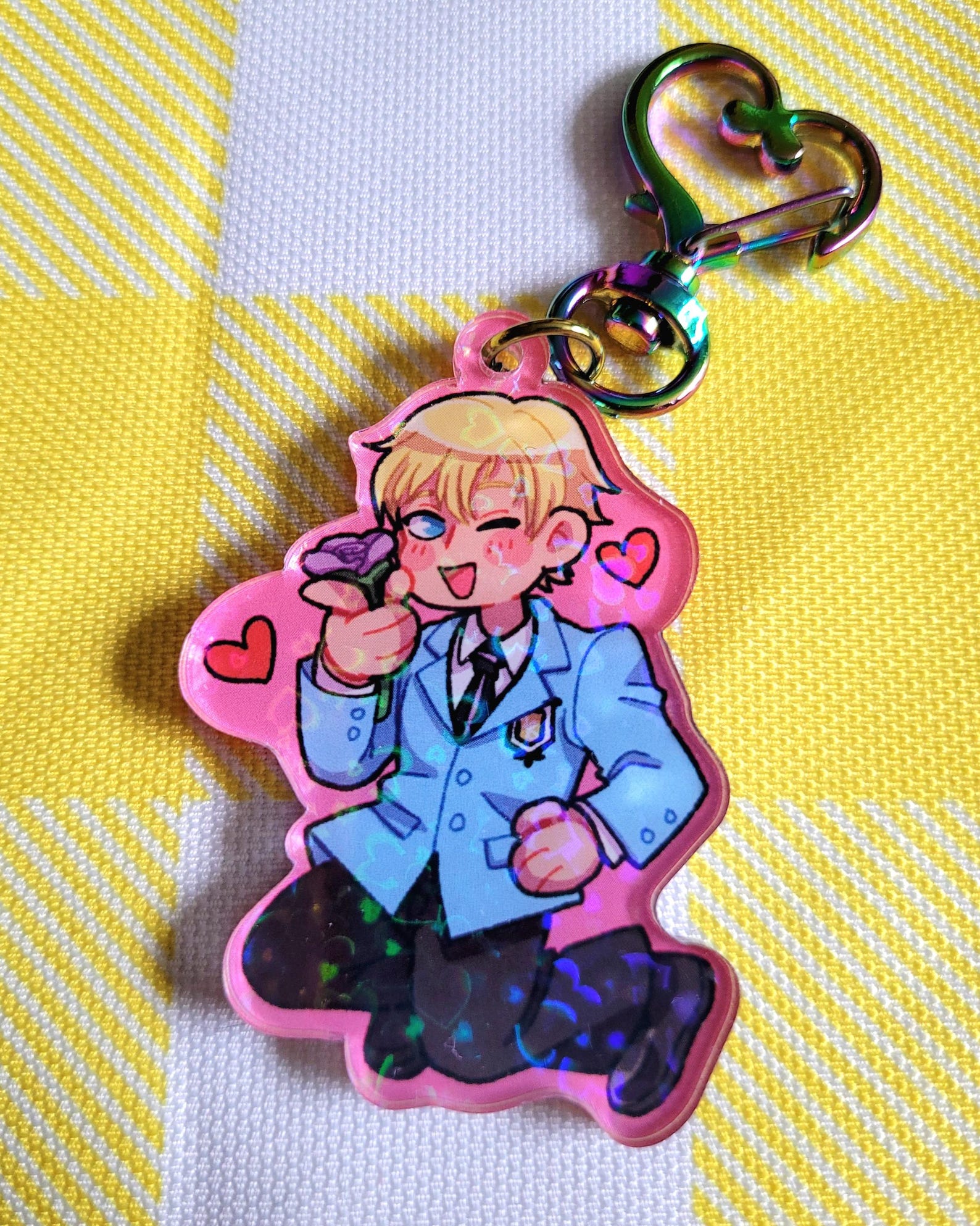 OHSHC Keychains, 2 Inch Acrylic Charms With Heart Clasp and Holographic ...