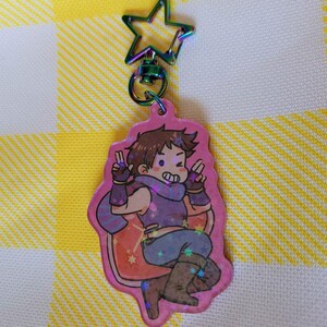 JJBA Keychains, 2 Inch Acrylic Charms With Star Clasp and Holographic ...