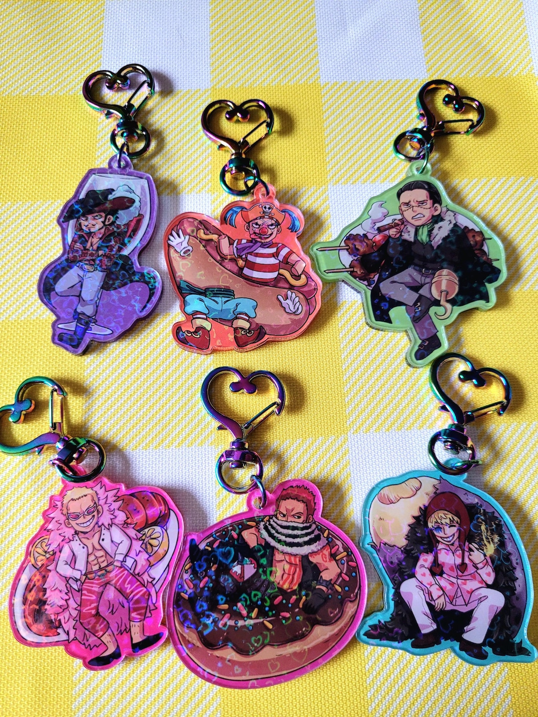 Villians Menu Keychains, 2 Inch Acrylic Charms With Heart Clasp and Holographic Hearts - Etsy