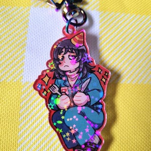 MW Keychains, 2 Inch Acrylic Charms With Star Clasp and Holographic ...