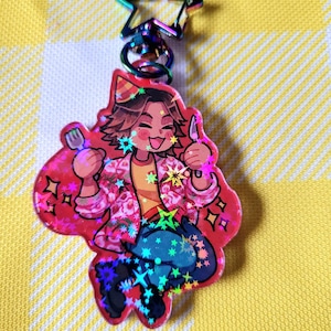 MW Keychains, 2 Inch Acrylic Charms With Star Clasp and Holographic ...