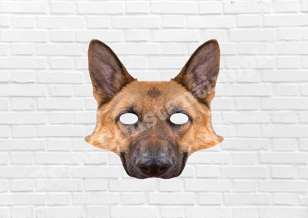 German Shepherd Dog Printable Mask, Dog, German Shepherd, Real Photo ...