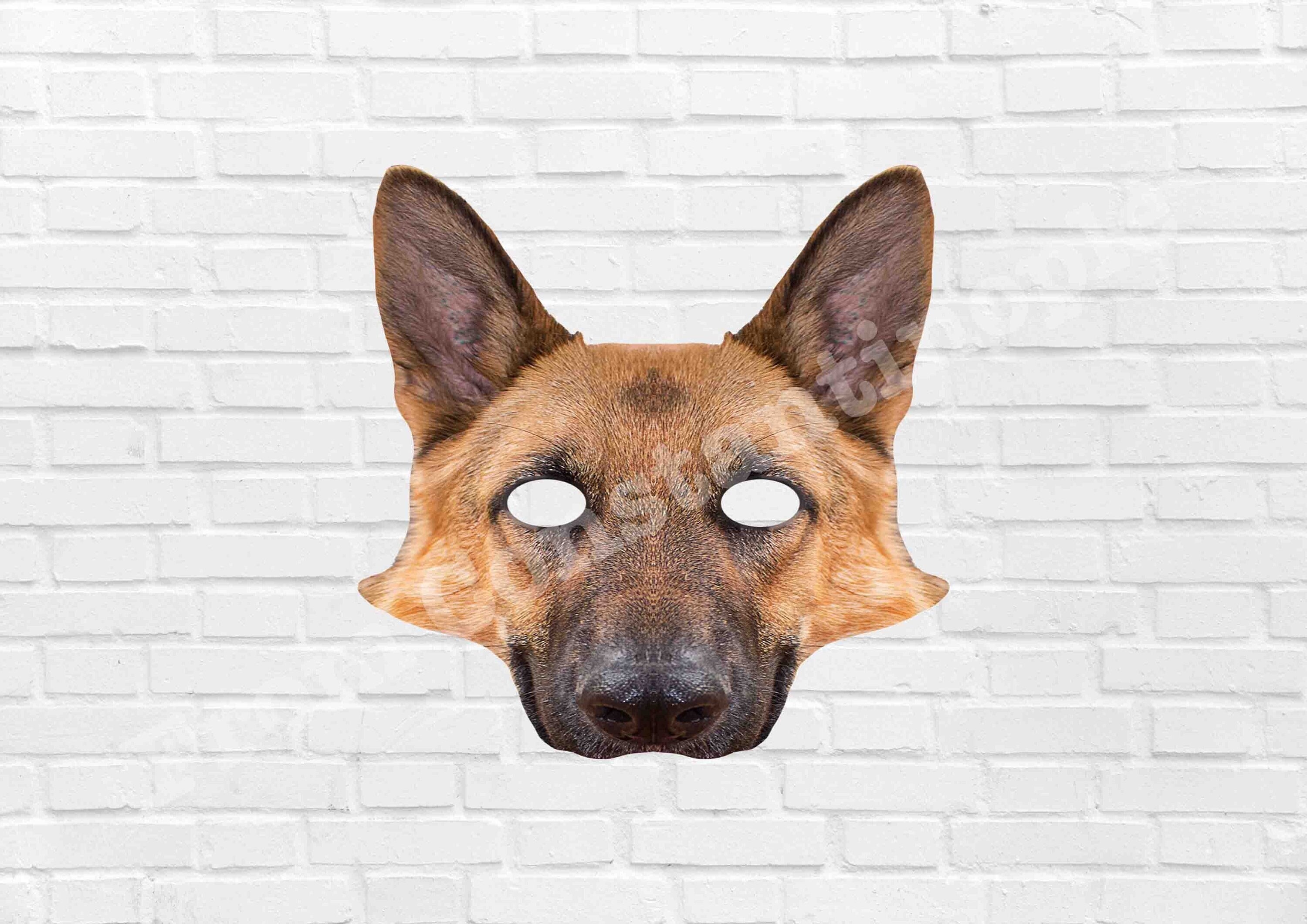 German Shepherd Dog Printable Mask, Dog, German Shepherd, Real Photo ...
