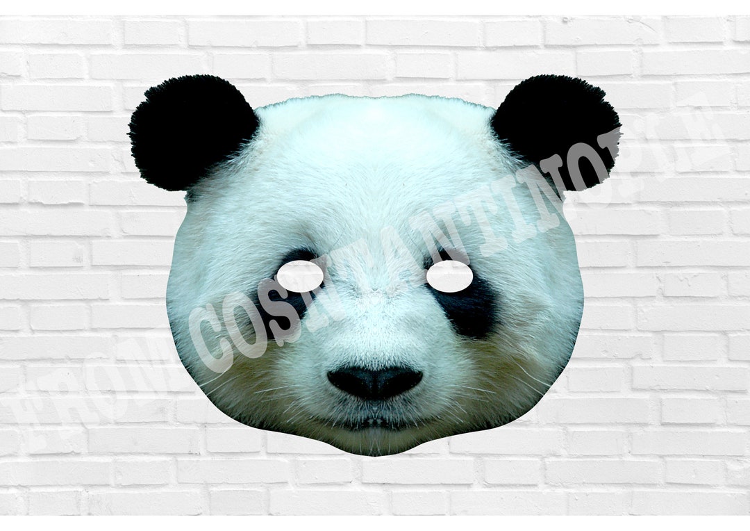 Panda Bear Mask, Real Photo Panda Bear Mask, Printable Panda Bear Mask ...