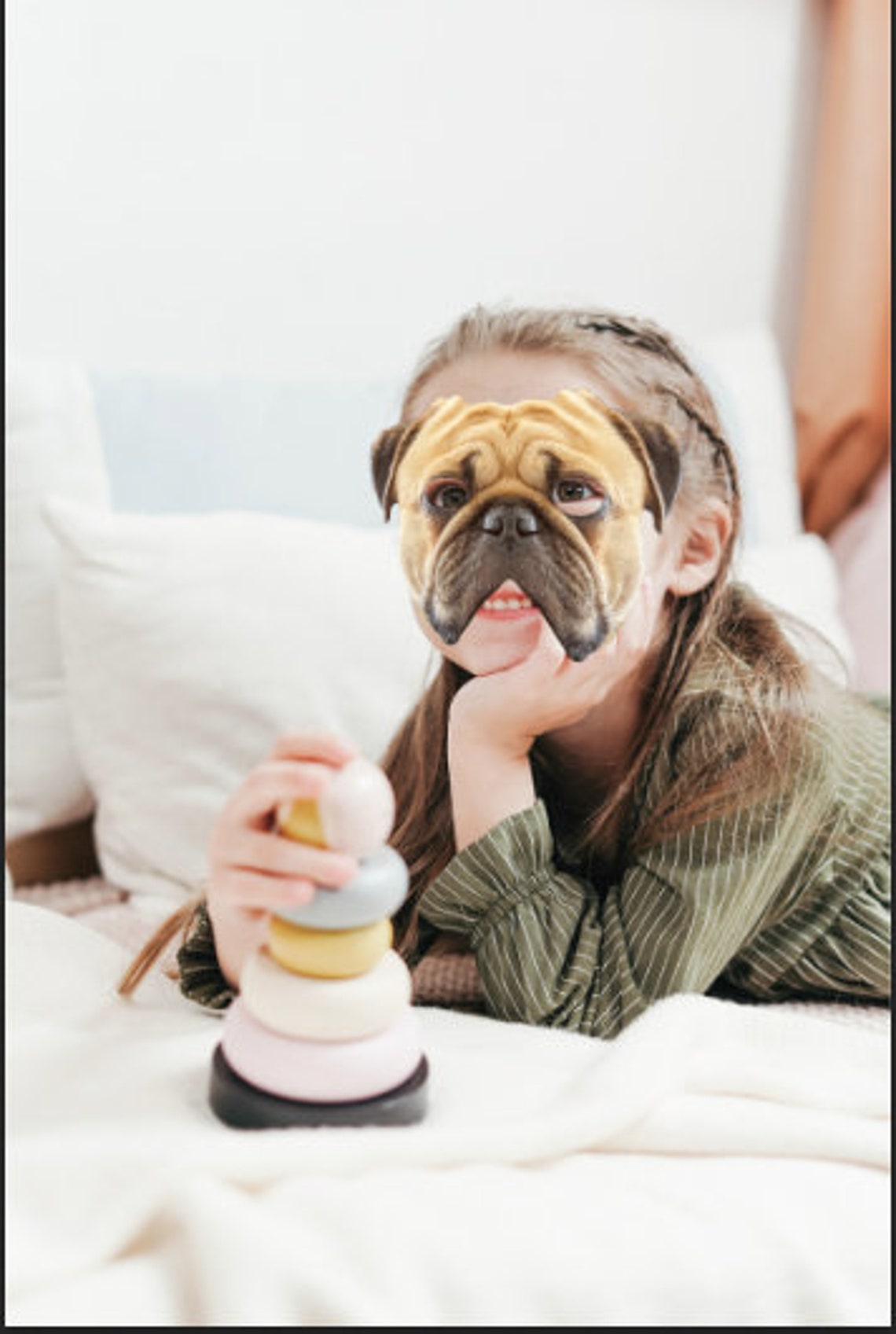 Pug Dog Printable Mask, Pug Dog Real Photo Mask, Halloween Mask ...