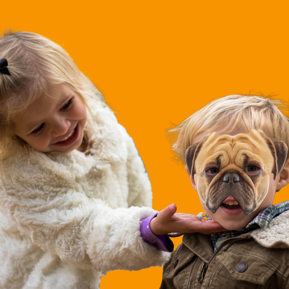 Pug Dog Printable Mask, Pug Dog Real Photo Mask, Halloween Mask ...