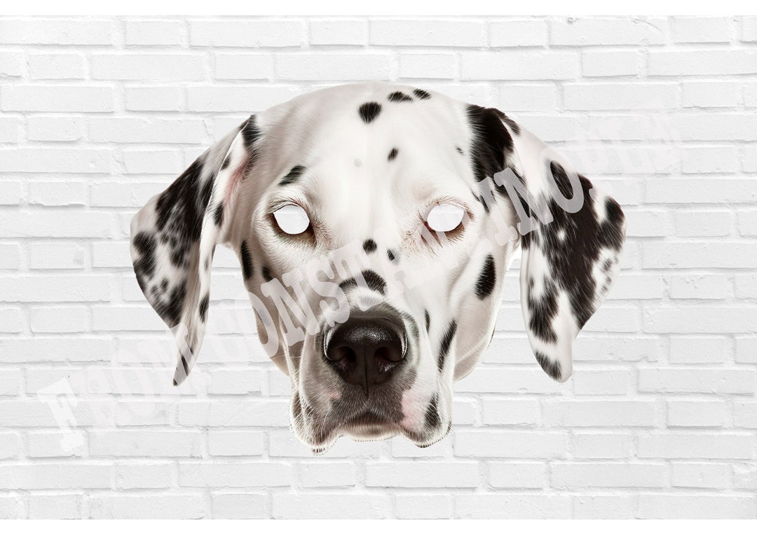 Dalmatian Dog Mask: Printable Photo Costume (PDF) - Etsy