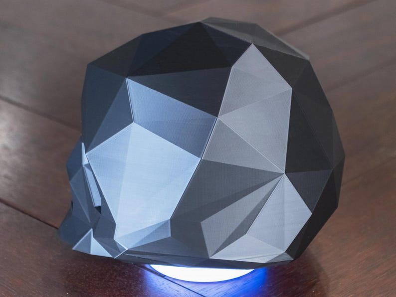 Skull Hat Display Stand | Low Poly 3D Printed Skull With LED RGB Base ...
