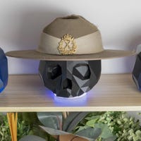 Life-size Bronze Skull Hat Stand - Cold Cast Military Beret Holder With ...