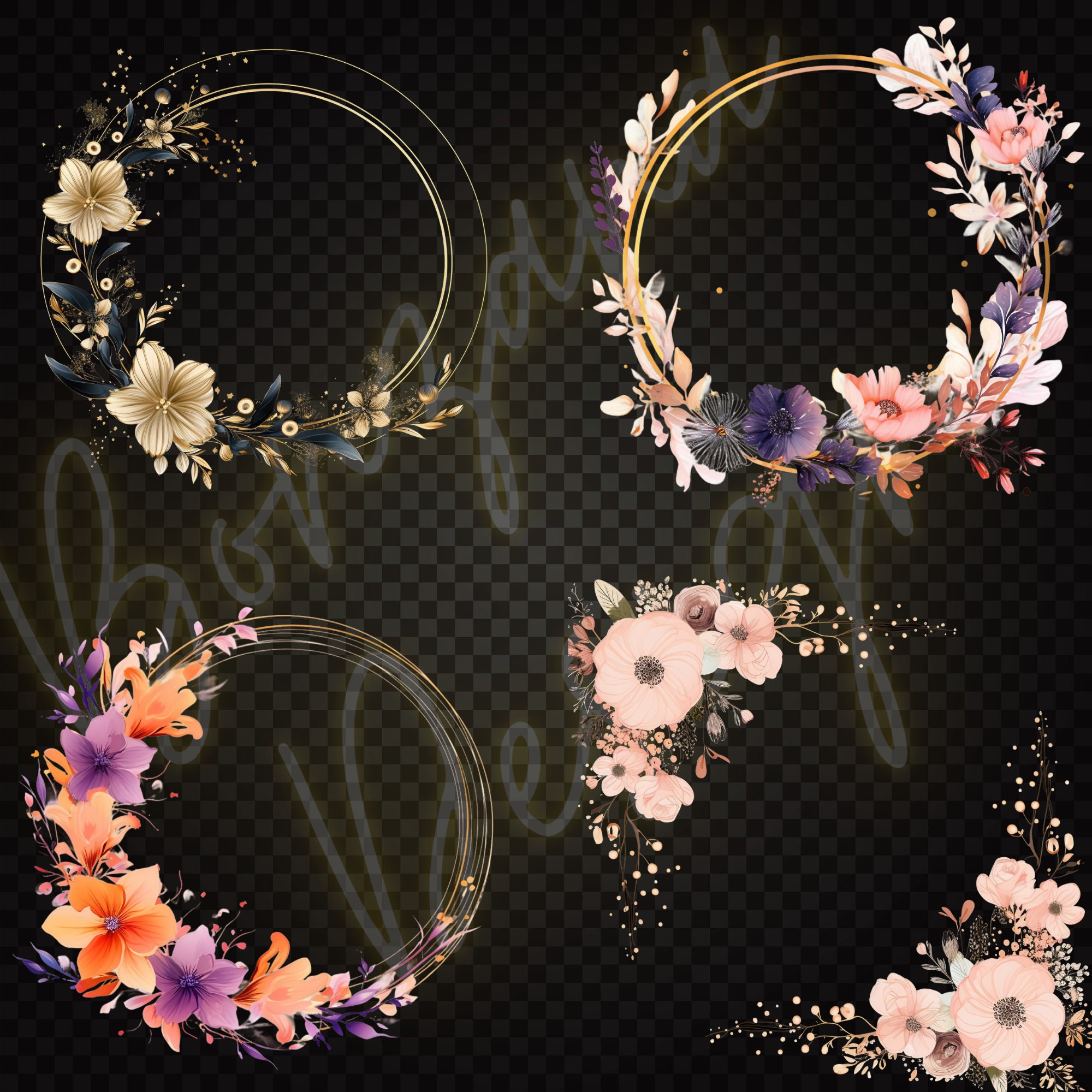 Floral Clipart Frames, Flowers Frame Clipart,transparent Floral Frame ...