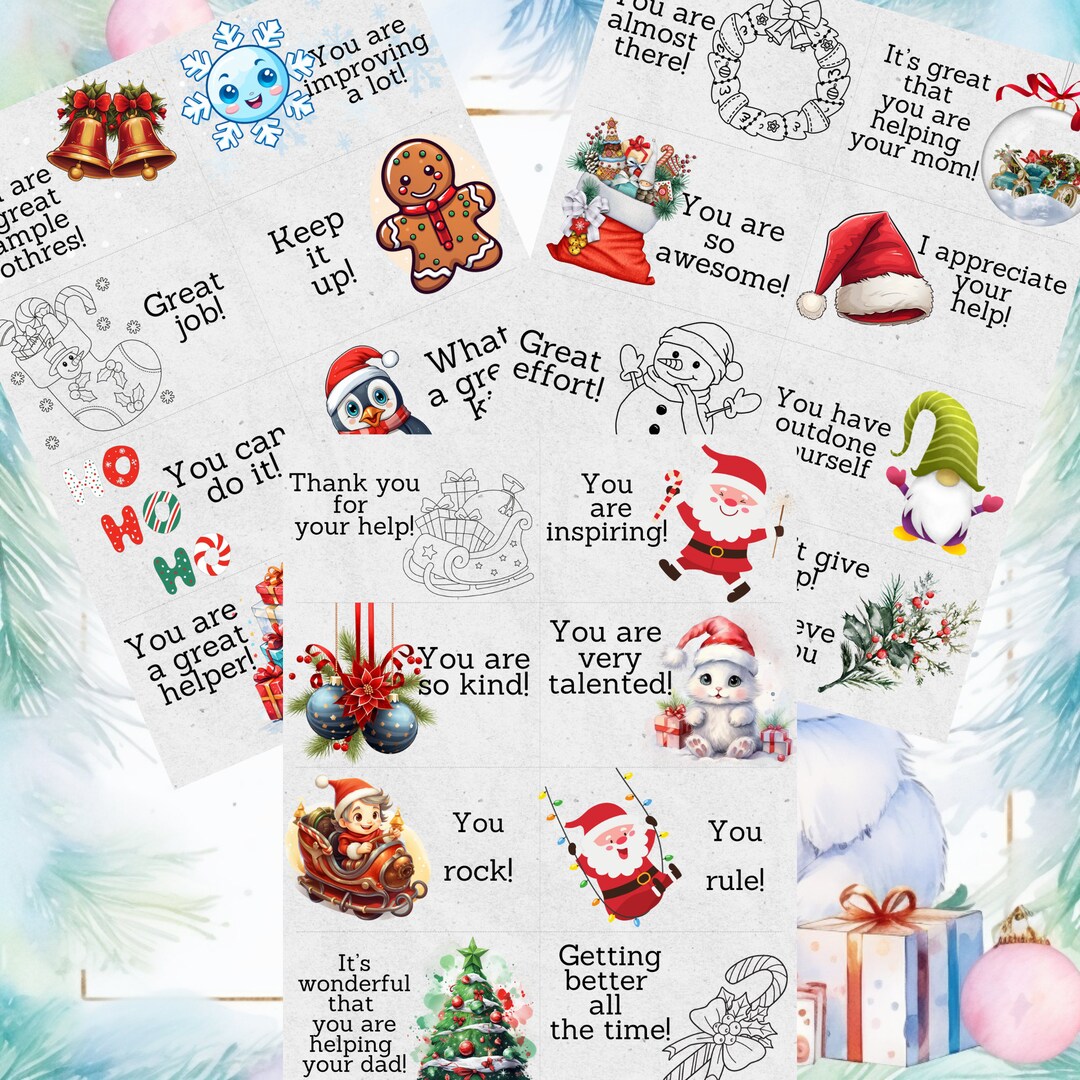 Christmas Notes From Elf, Lunch Box Notes for Kids, Christmas Cards ...