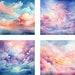 Watercolor Clouds Digital Background,cloudy Sky Digital Paper,cloudy ...