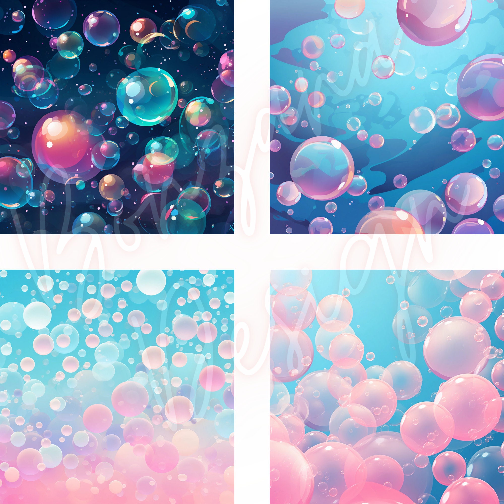 Bubbles Digital Background,bubbles Digital Paper,bubbles Digital ...