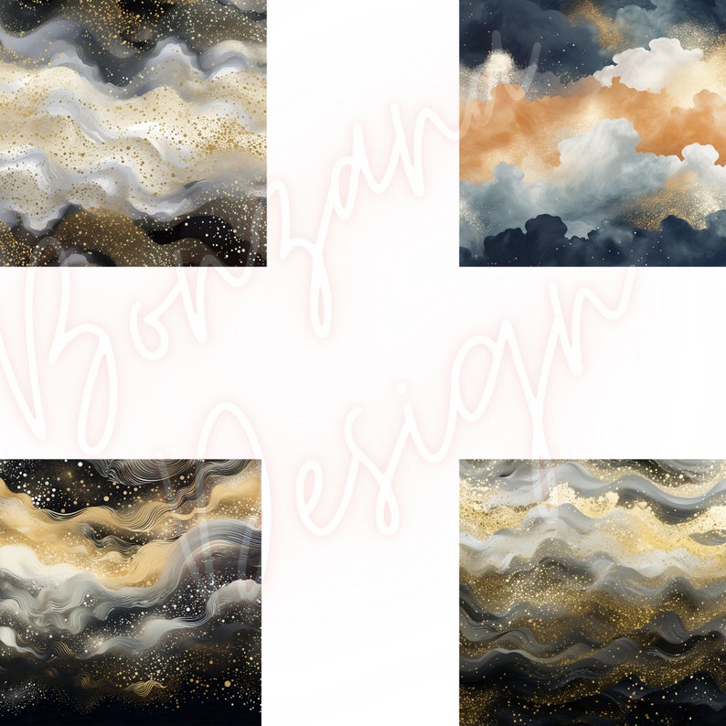 Psychedelic Clouds Background, Glitter Backgrounds, Gold and Silver ...