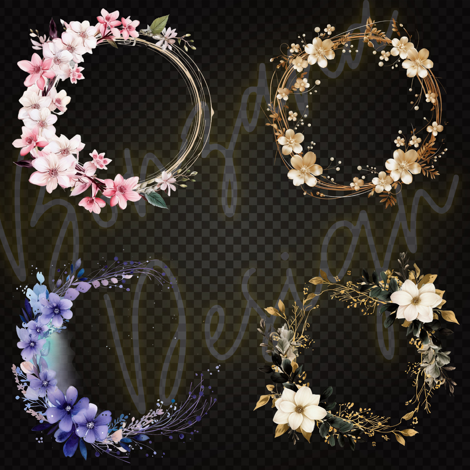 Floral Clipart Frames, Flowers Frame Clipart,transparent Floral Frame ...