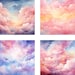 Watercolor Clouds Digital Background,cloudy Sky Digital Paper,cloudy ...