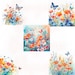 Digital Watercolor Flower Butterfly Backgrounds, Digital Paper, Floral ...