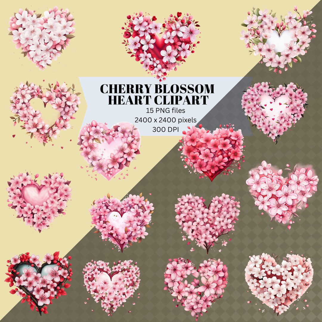 Cherry Blossom Heart Clipart, Transparent Cherry Blossom Heart ...