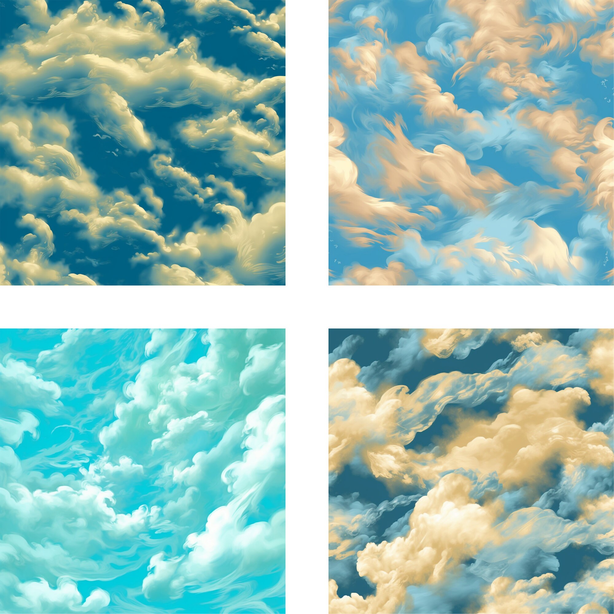 Clouds Digital Background, Clouds Digital Paper, Cloudy Skies Digital ...