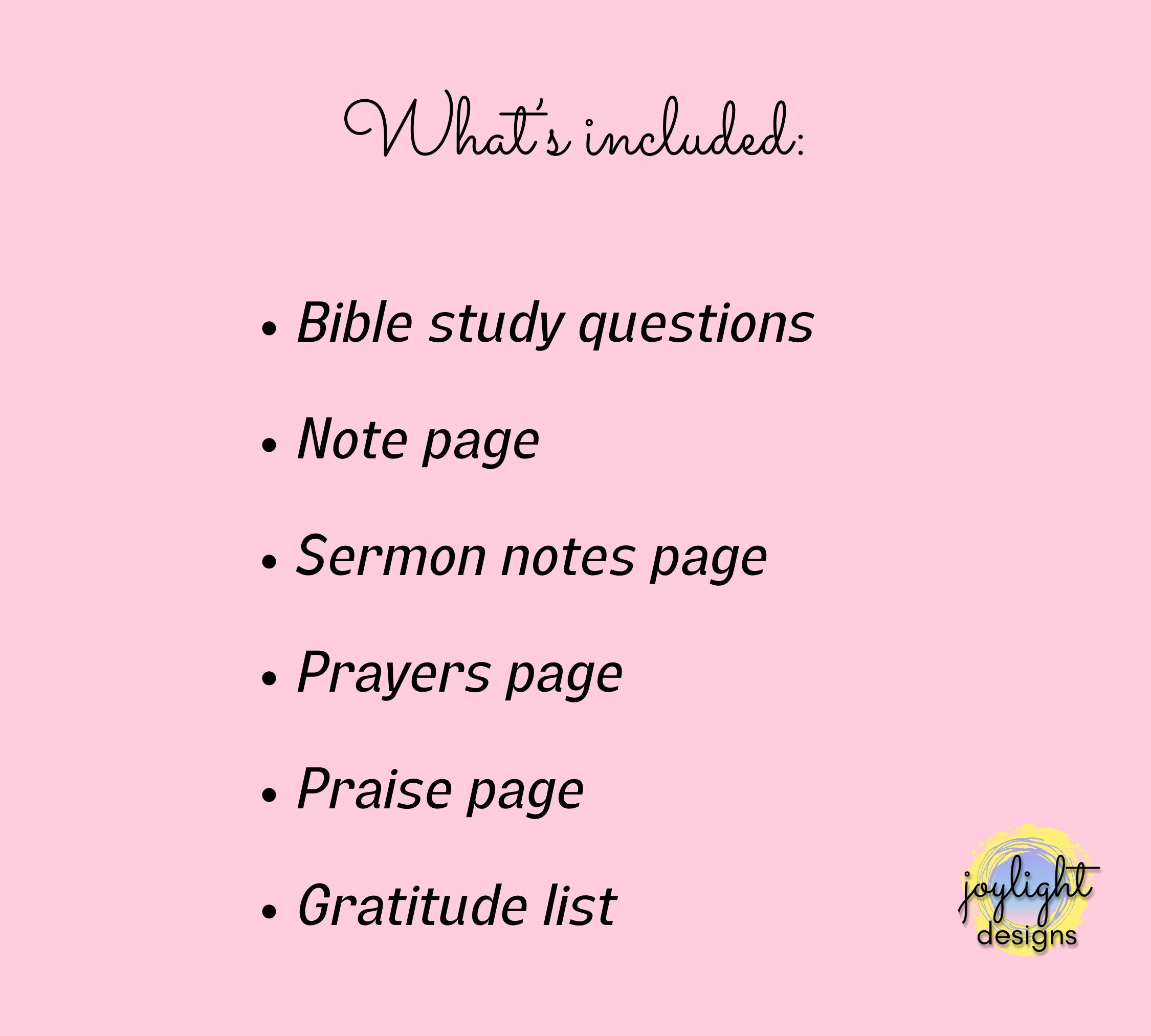 Instant Download Printable Bible Study Help Sermon Notes Prayer Praise ...