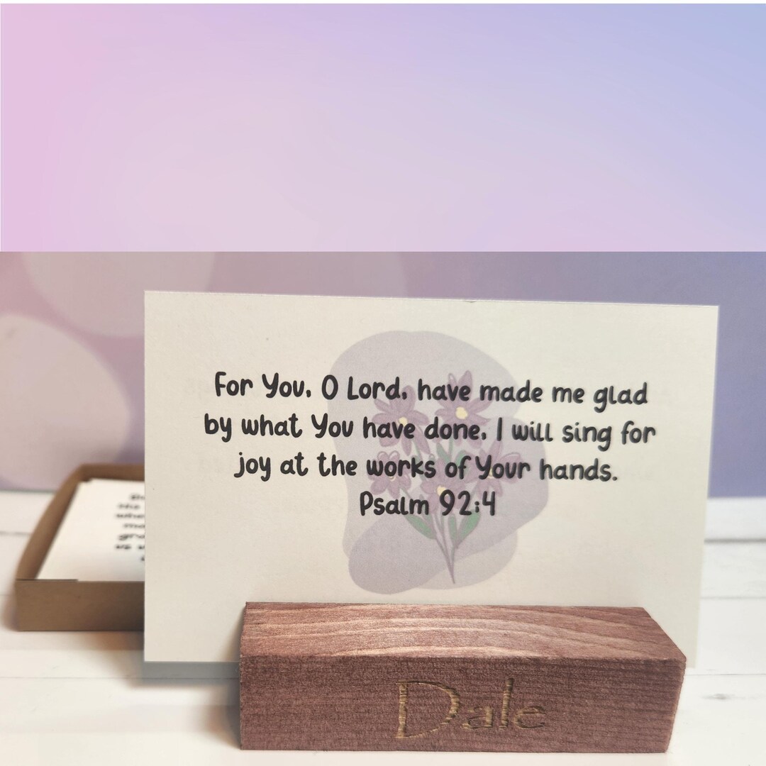 Personalized Bible Verse Card Set With Stand 52 Verses and Original Art ...